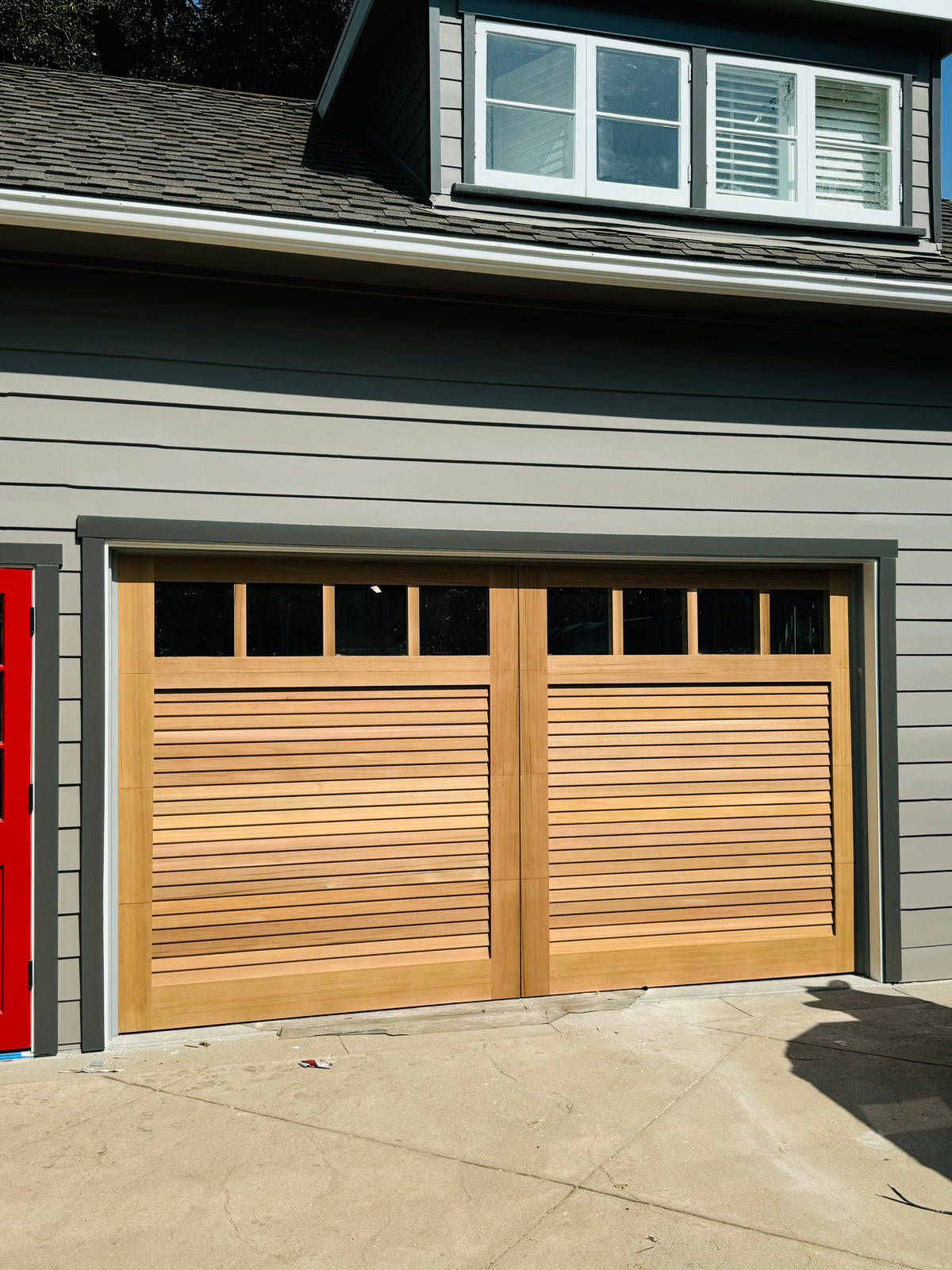 Louver - Modern Style Louver Design Custom Wood Garage Door — Lux ...