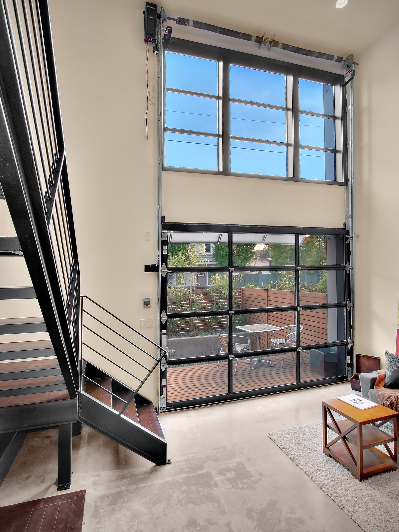 Contemporary Aluminum & Clear Tempered Modern Glass Garage Door — Lux ...