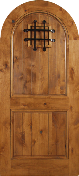 Agustin - Spanish Solid Rustic Knotty Alder Wood Arch Door Including D ...
