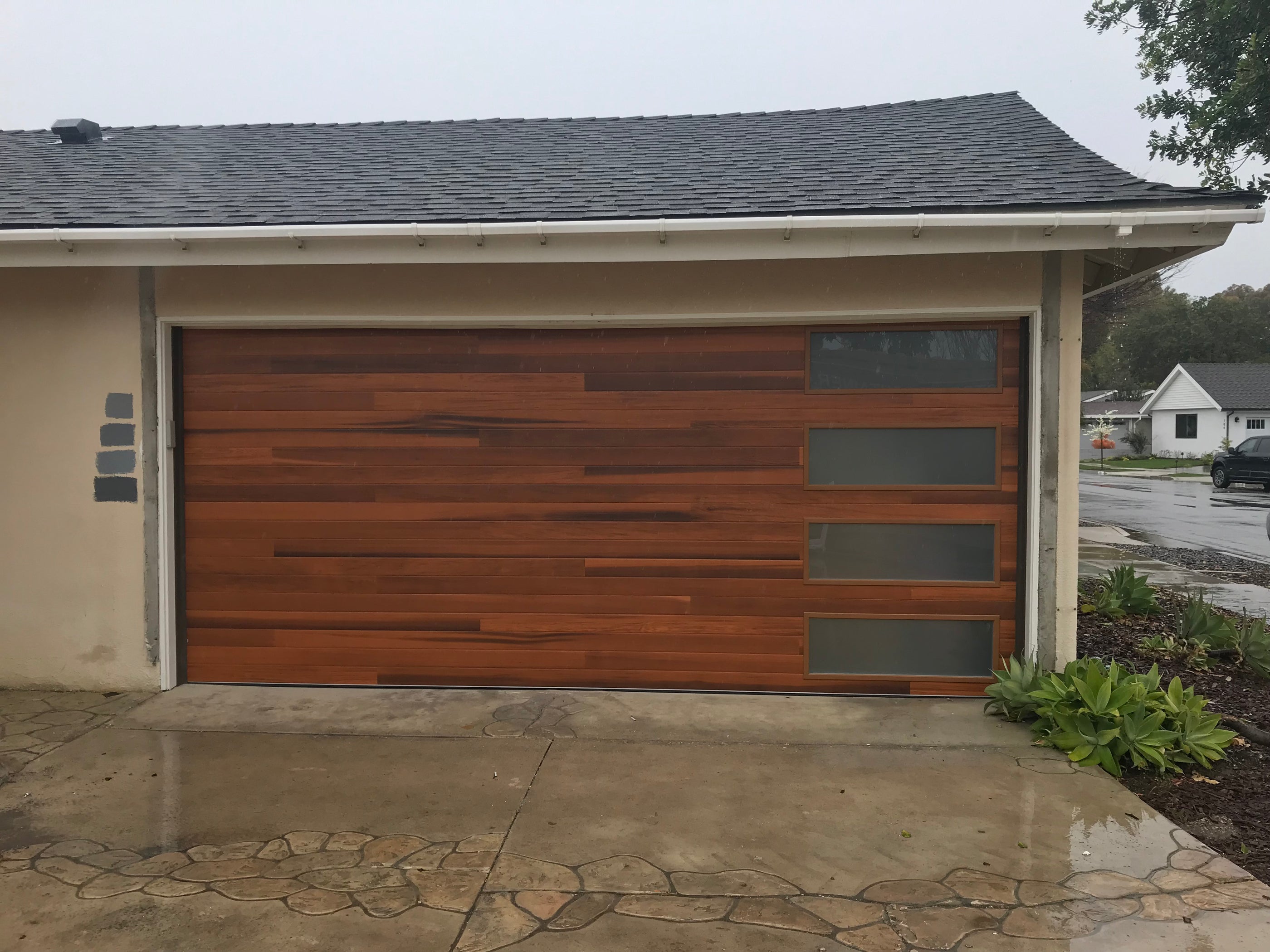 Cleo - Horizontal Grooves and Texture Steel Garage Door Modern Design ...
