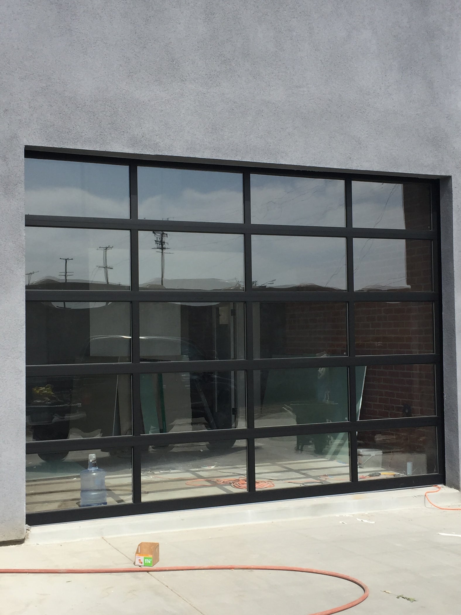 Contemporary Black Aluminum & Clear Tempered Glass Garage Door — Lux ...