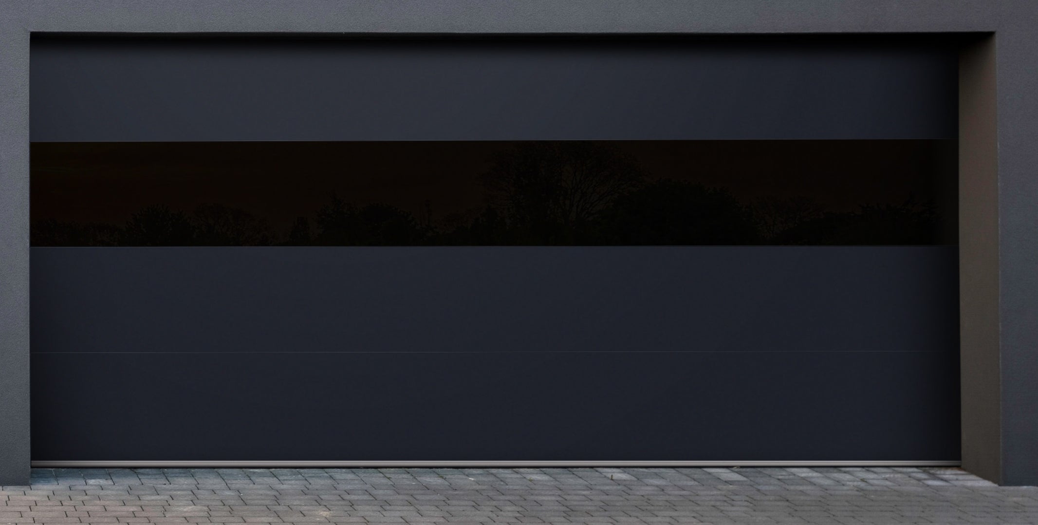 Infinity - Flush Panel Smooth Steel Garage Door with Horizontal Modern ...